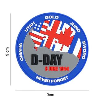 D-Day Never Forget, Blue, PVC Patch | Airsoft Armoury Webshop